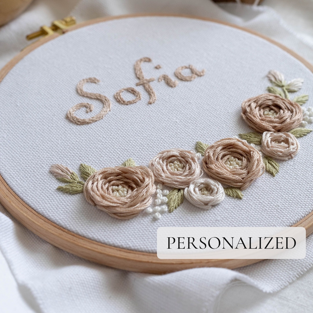 Personalized Embroidery Pattern + Video Tutorial, Beginner Embroidery ...