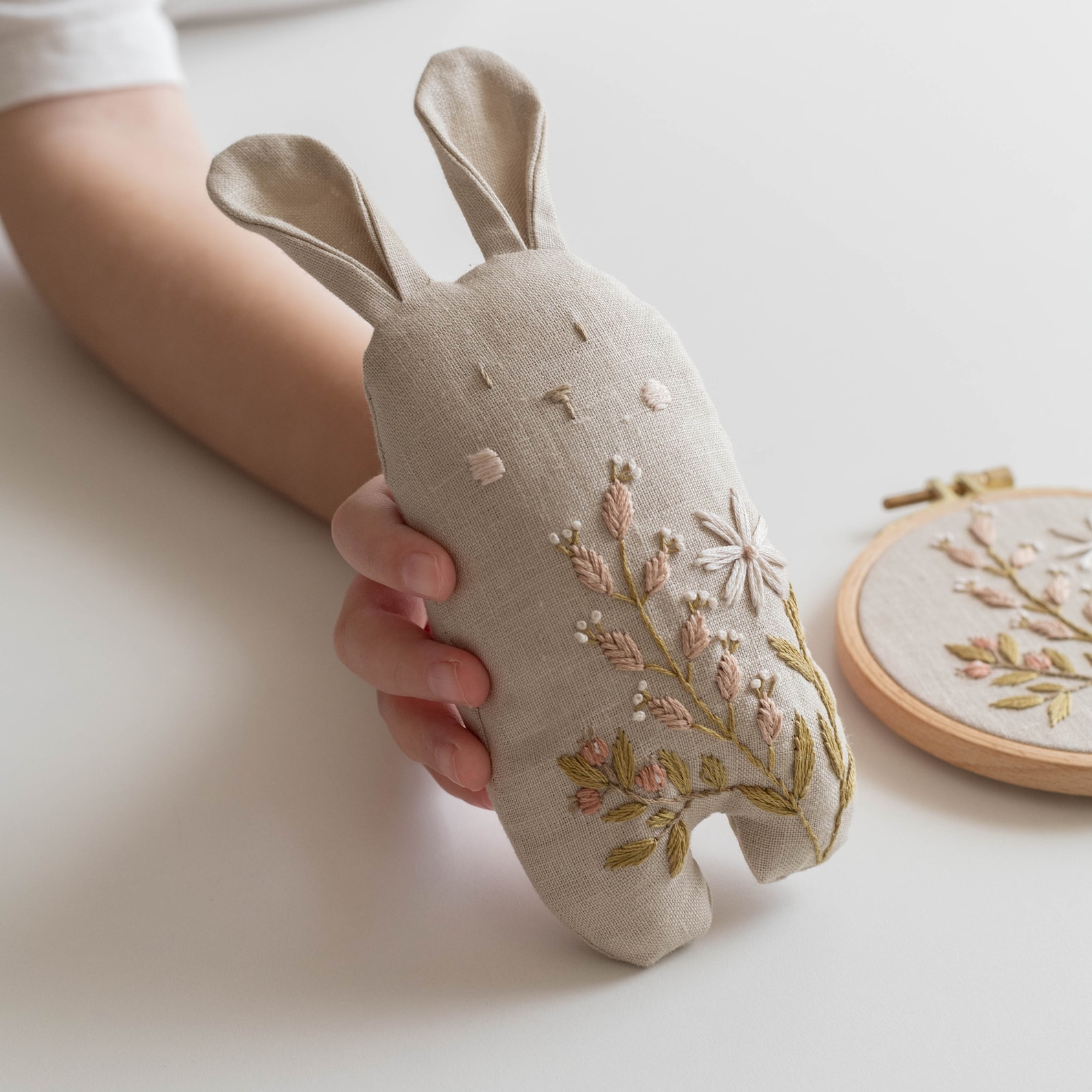 Floral Embroidery Pattern Easter Bunny Sewing Pattern - Etsy