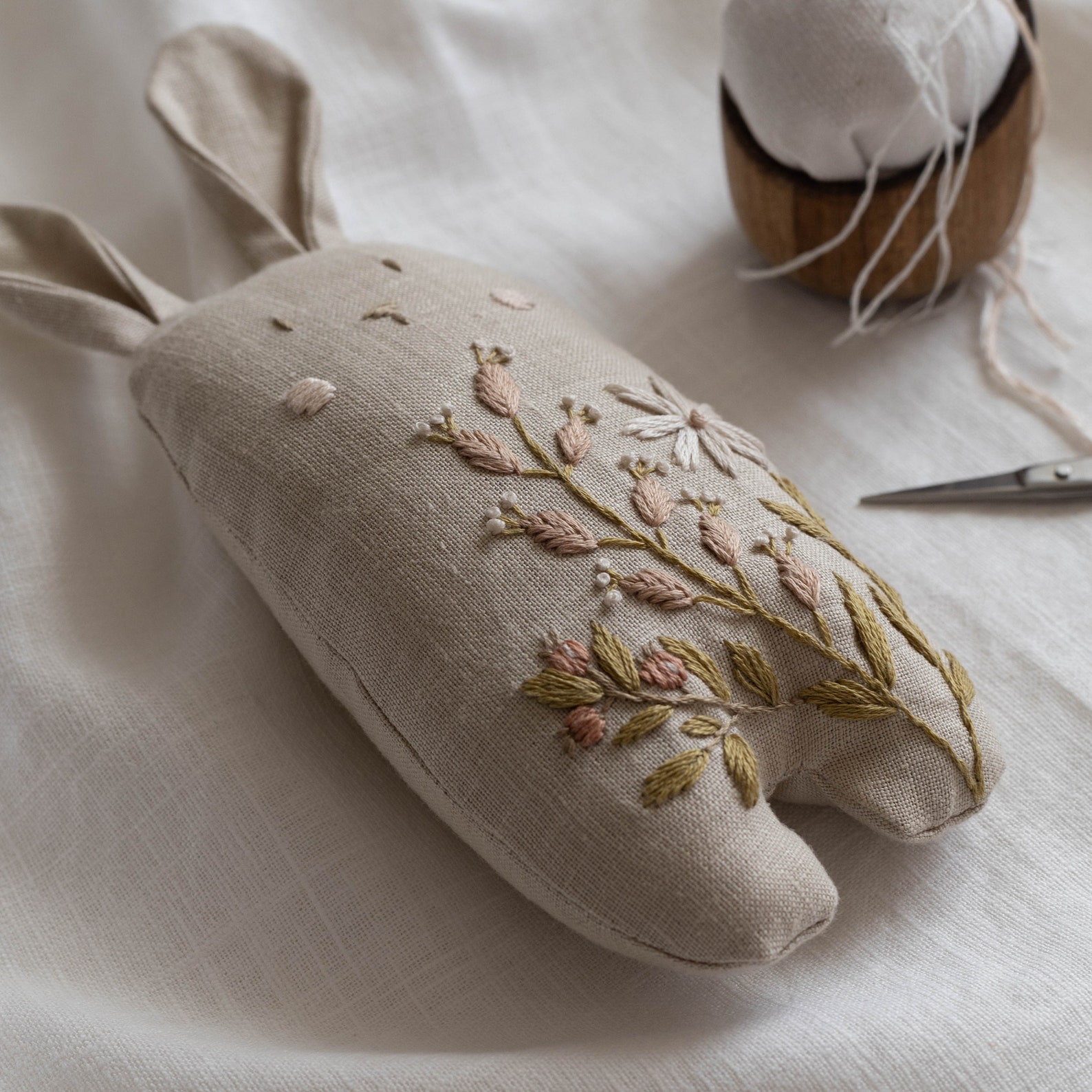 Floral Embroidery Pattern Easter Bunny Sewing Pattern - Etsy