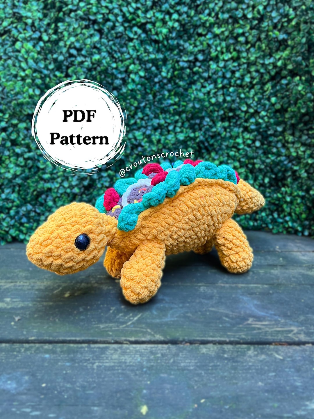 Tacosaurus Crochet Pattern | Stegosaurus Taco Dinosaur Amigurumi PDF ...
