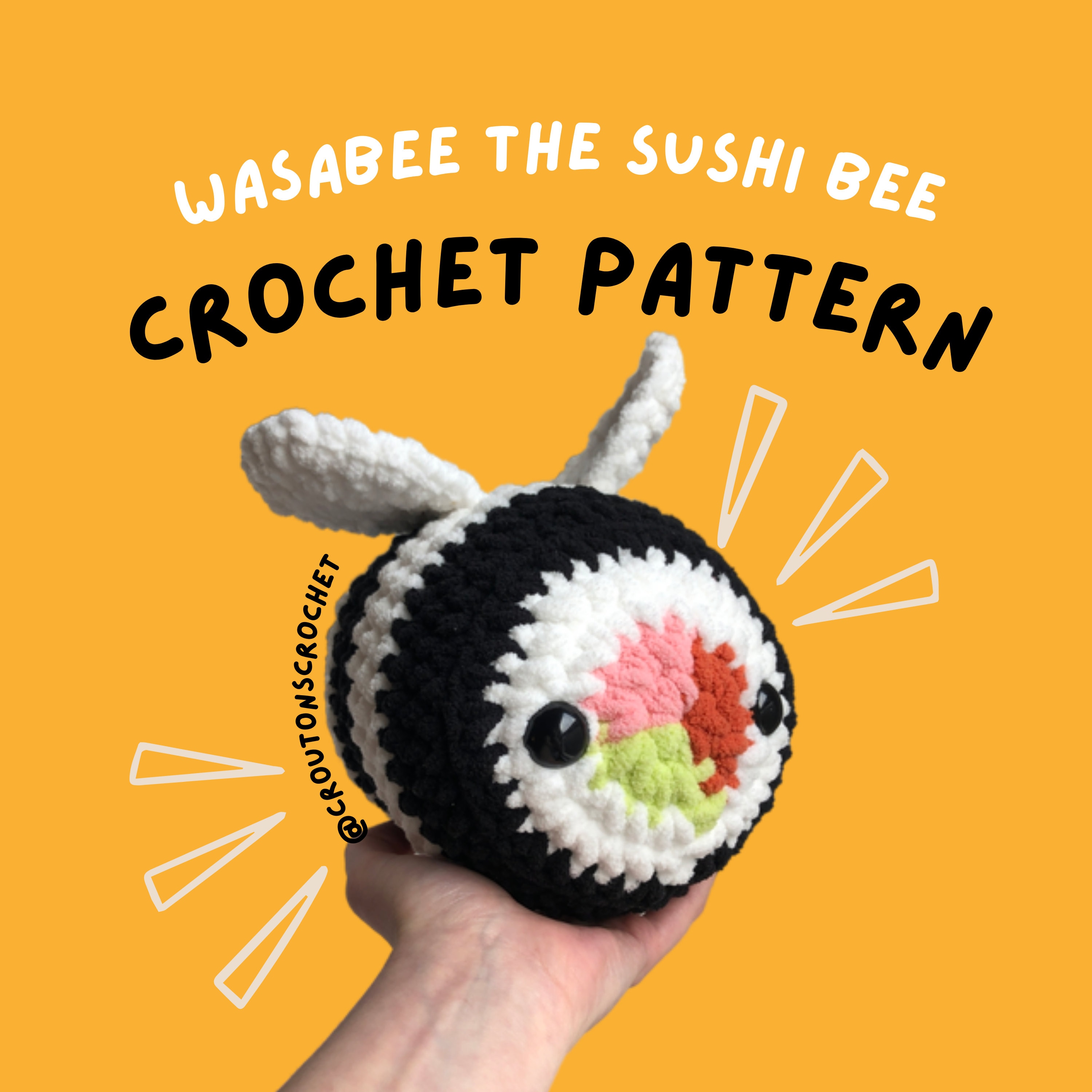 Wasabee the Sushi Bee Crochet Pattern | Amigurumi Pattern - Etsy