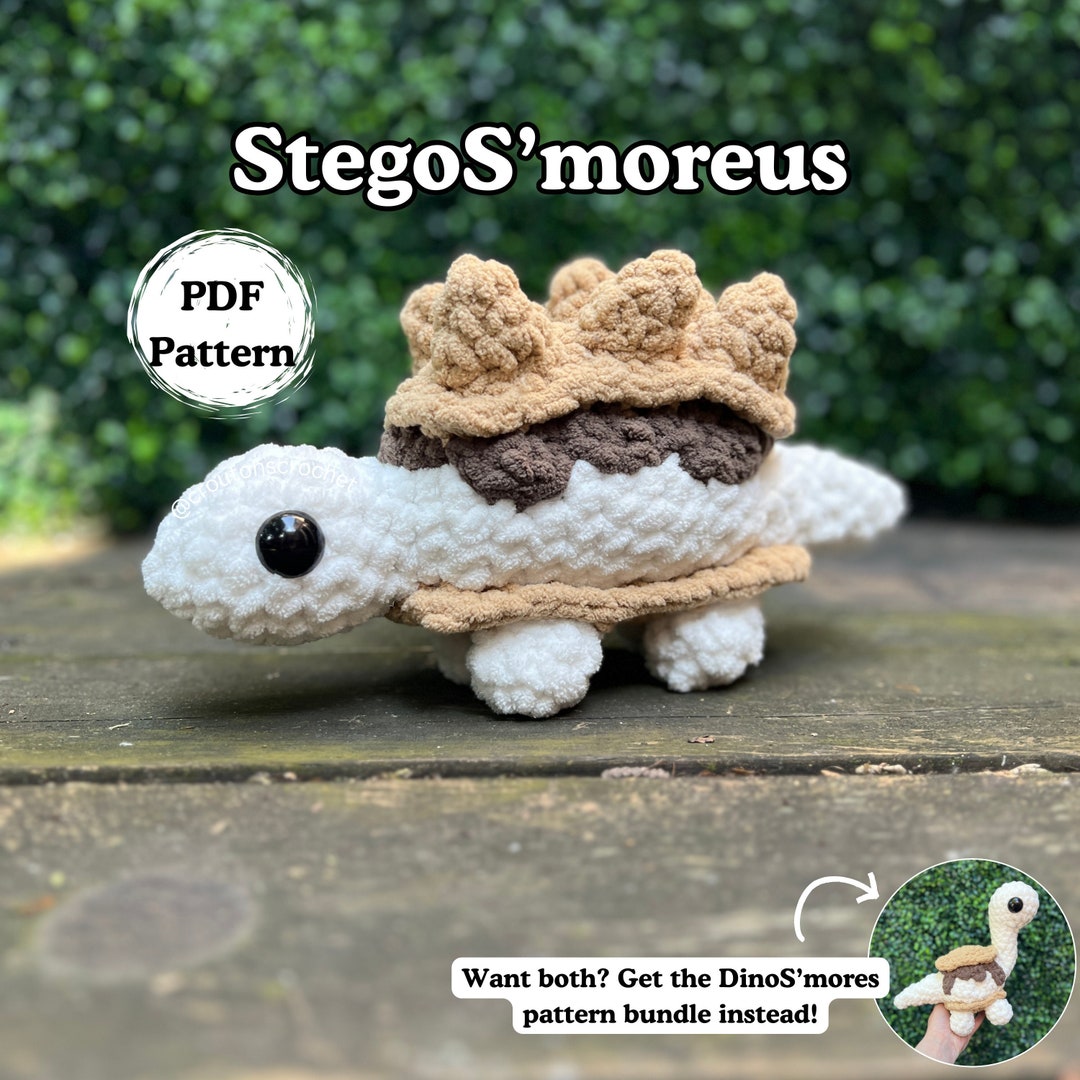 Stegos'moreus Crochet Pattern | Stegosaurus S'mores Dinosaur Amigurumi ...
