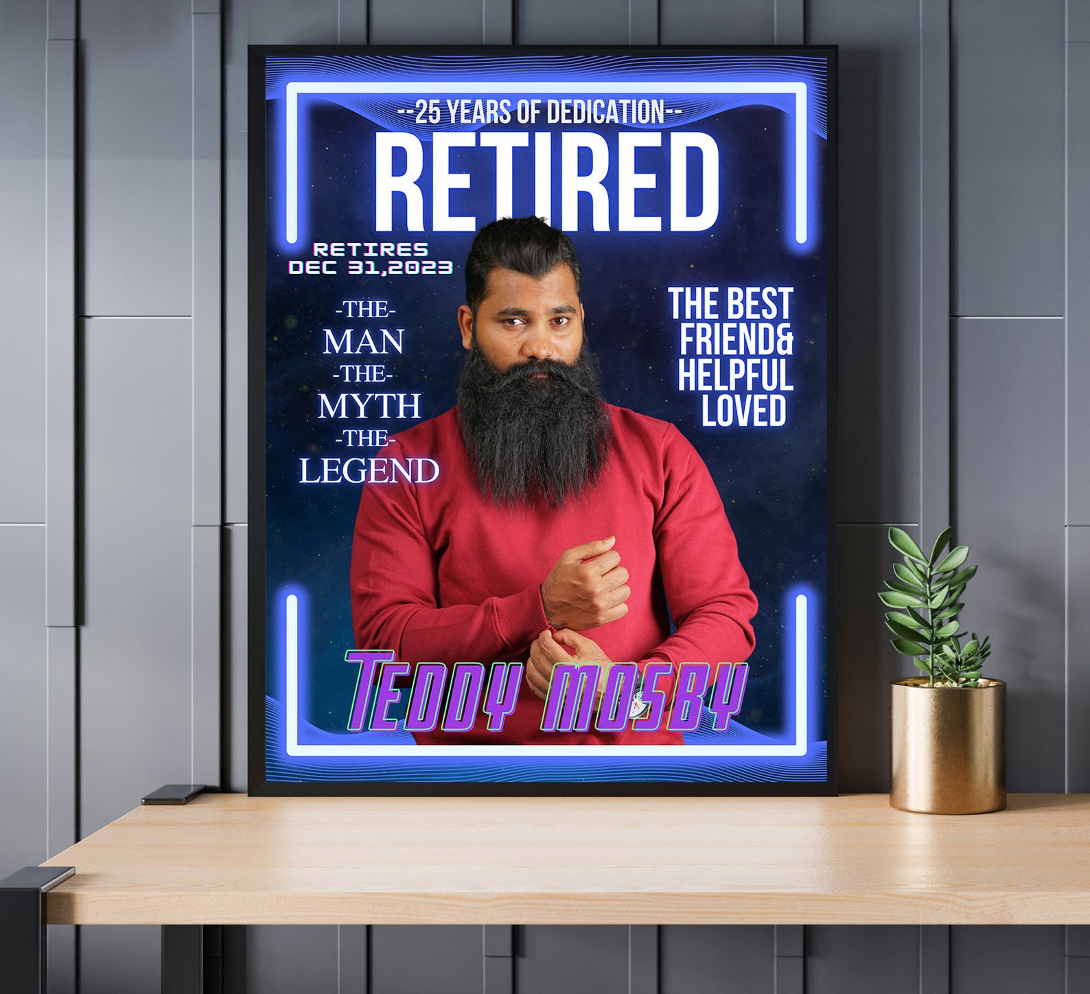Custom Retirement Poster Personalized Retired Magazine Cover - Etsy