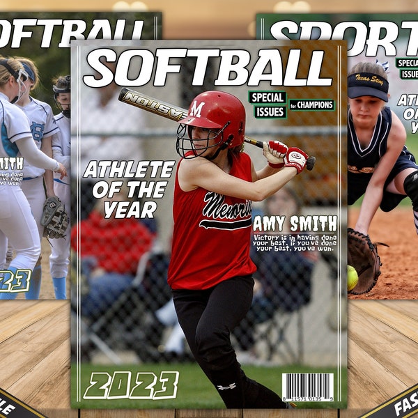 Softball Magazine Cover - Etsy