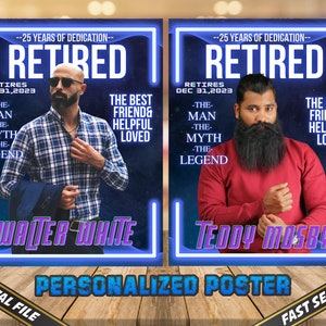 Custom Retirement Poster Personalized Retired Magazine Cover - Etsy