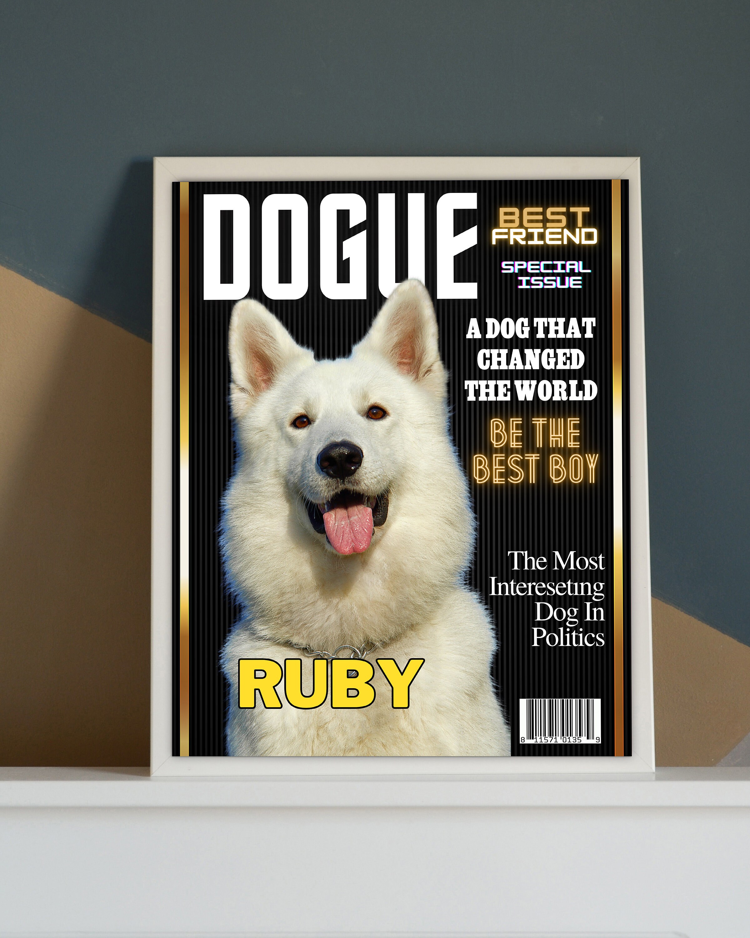 Custom Dogue Magazine Cover, Personalized Pet Portrait Digital File Dog ...
