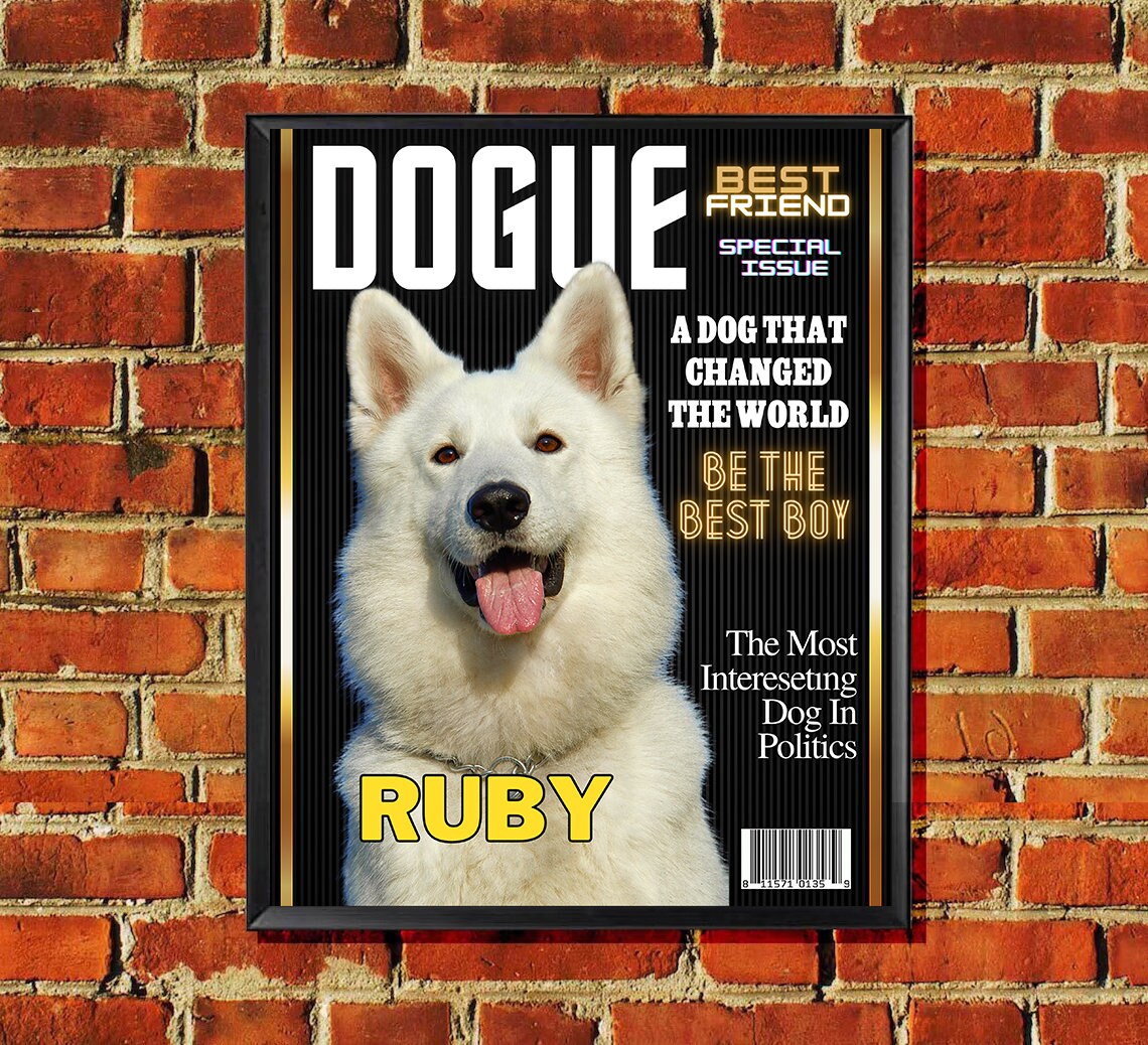 Custom Dogue Magazine Cover, Personalized Pet Portrait Digital File Dog ...