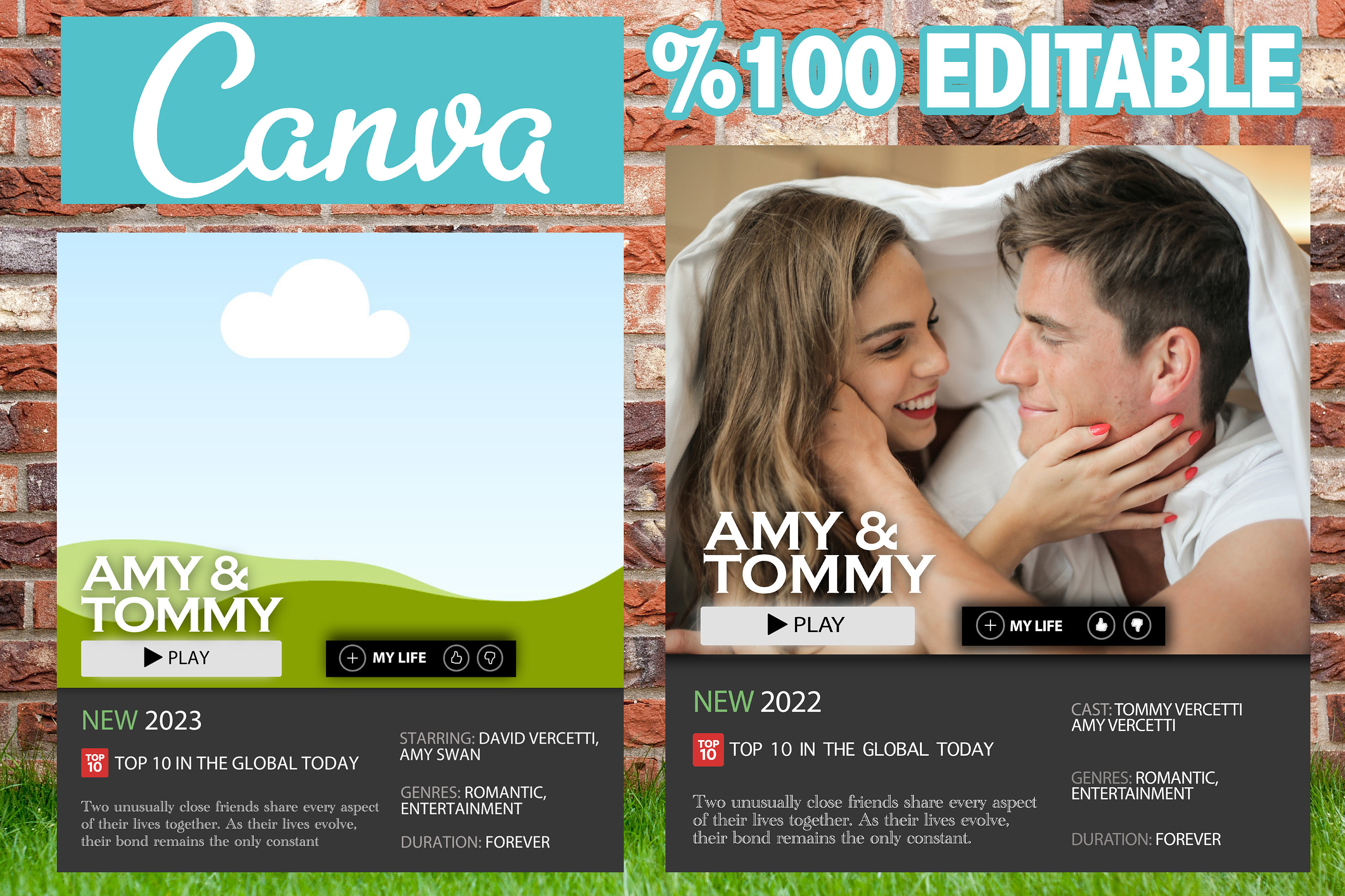 Personalized Movie Lover Poster Canva Template Fully Editable Gift for ...