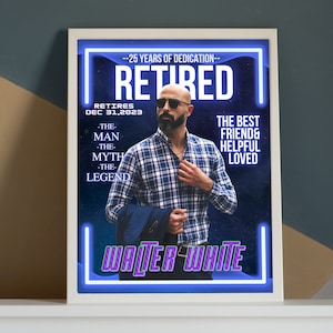 Custom Retirement Poster, Personalized Retired Magazine Cover Thema ...