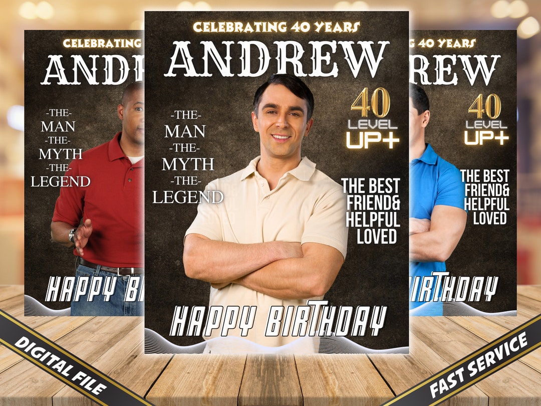 Custom Birthday Magazine Cover Photo Poster for Him - Etsy