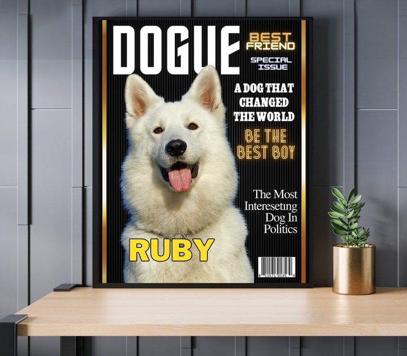 Custom Dogue Magazine Cover, Personalized Pet Portrait Digital File Dog ...