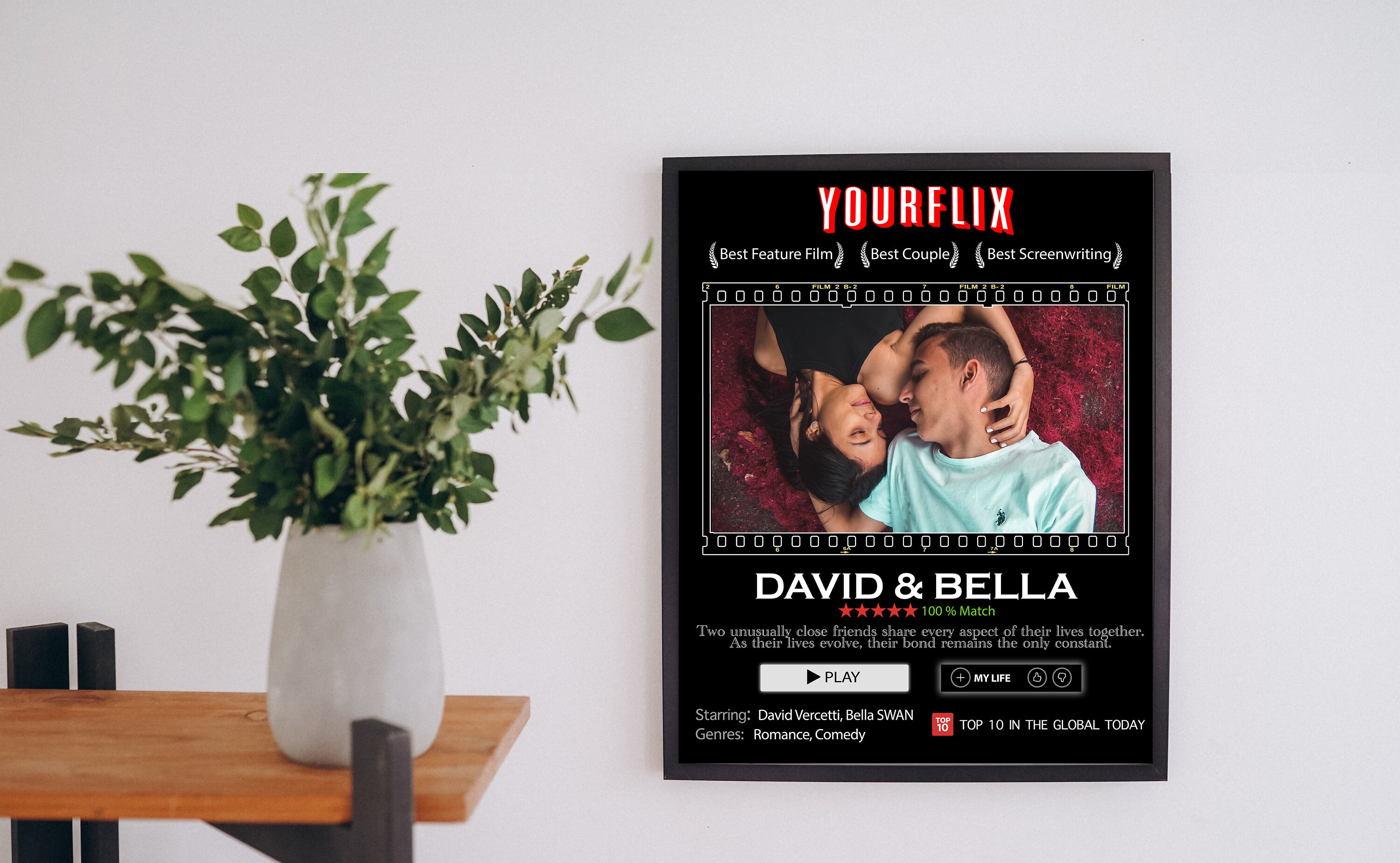 Template Canva Movie Poster Filmstrip Fully Editable Gift for Couples ...