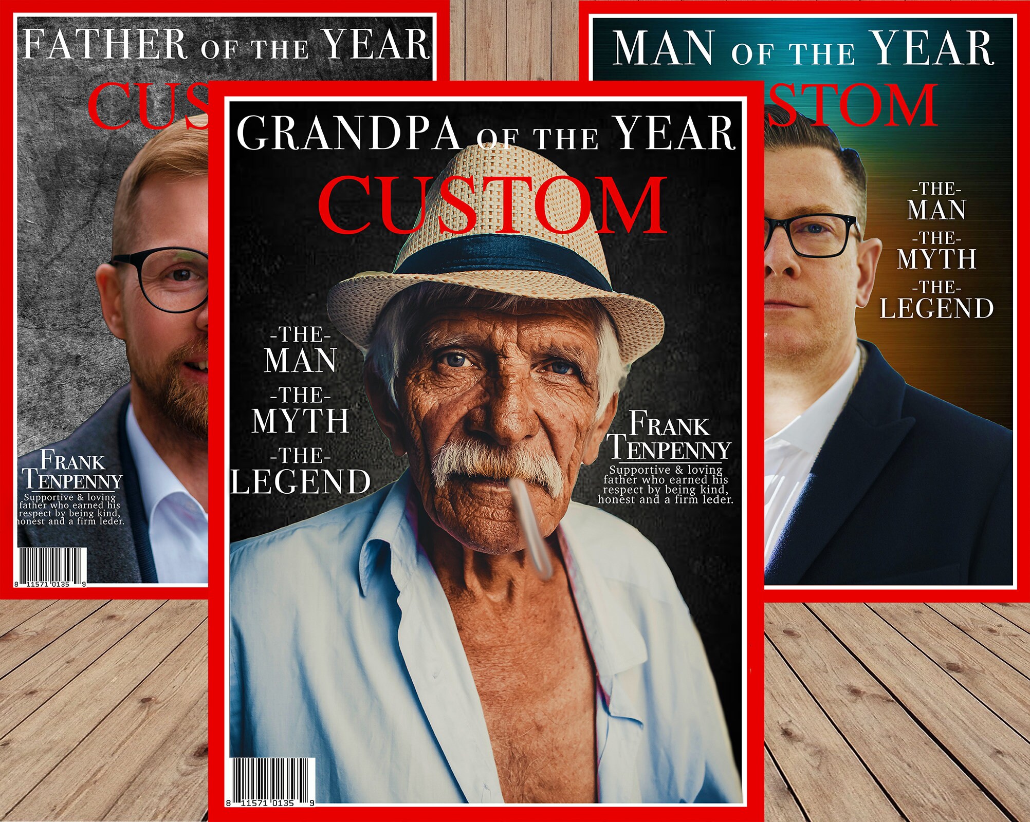 50th Birthday Gift for Men, Custom Magazine Cover Father of the Bride ...