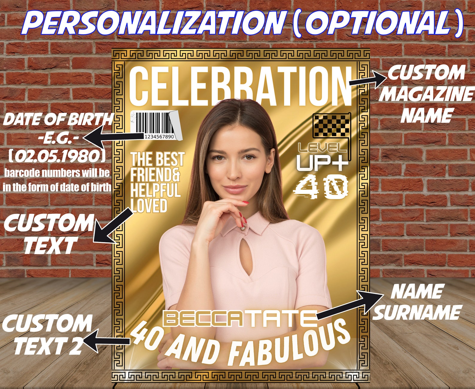 40th Birthday Magazine Cover Banner Photo Poster for Him Her - Etsy