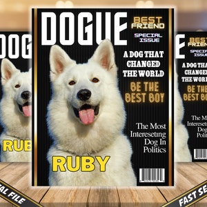 Custom Dogue Magazine Cover, Personalized Pet Portrait Digital File Dog ...