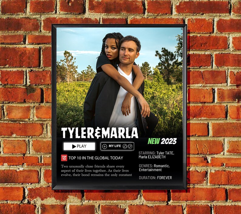 EDITABLE Movie Poster, Custom Gift for Couples, Photo Illustration ...