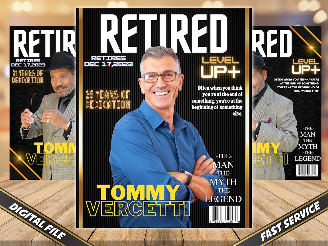 Personalized Retirement Magazine Poster, Retired Magazine Cover, the ...