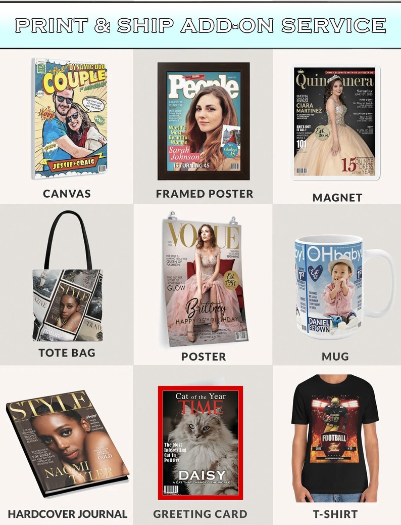 Custom Magazine Cover Gift Personalized Gift for Her Mom - Etsy