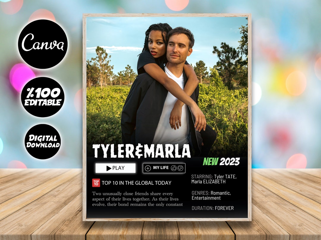 EDITABLE Movie Poster, Custom Gift for Couples, Photo Illustration ...