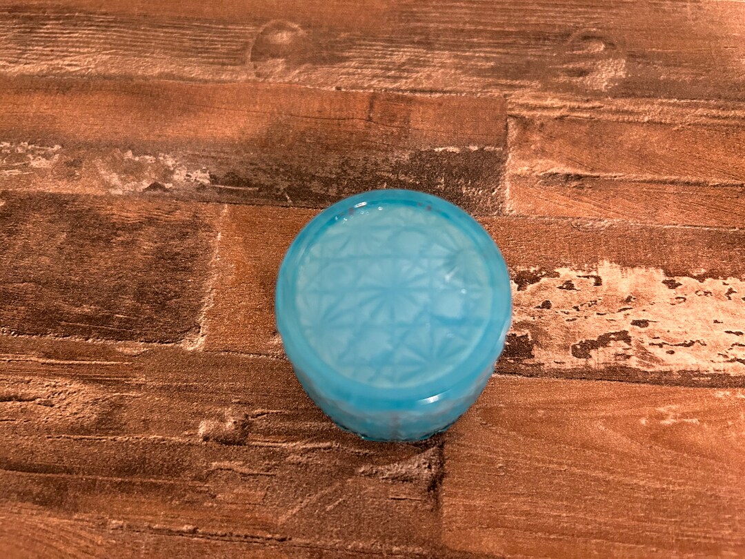 Mini Degenhart Glass Salt Dip Alpine Blue - Etsy