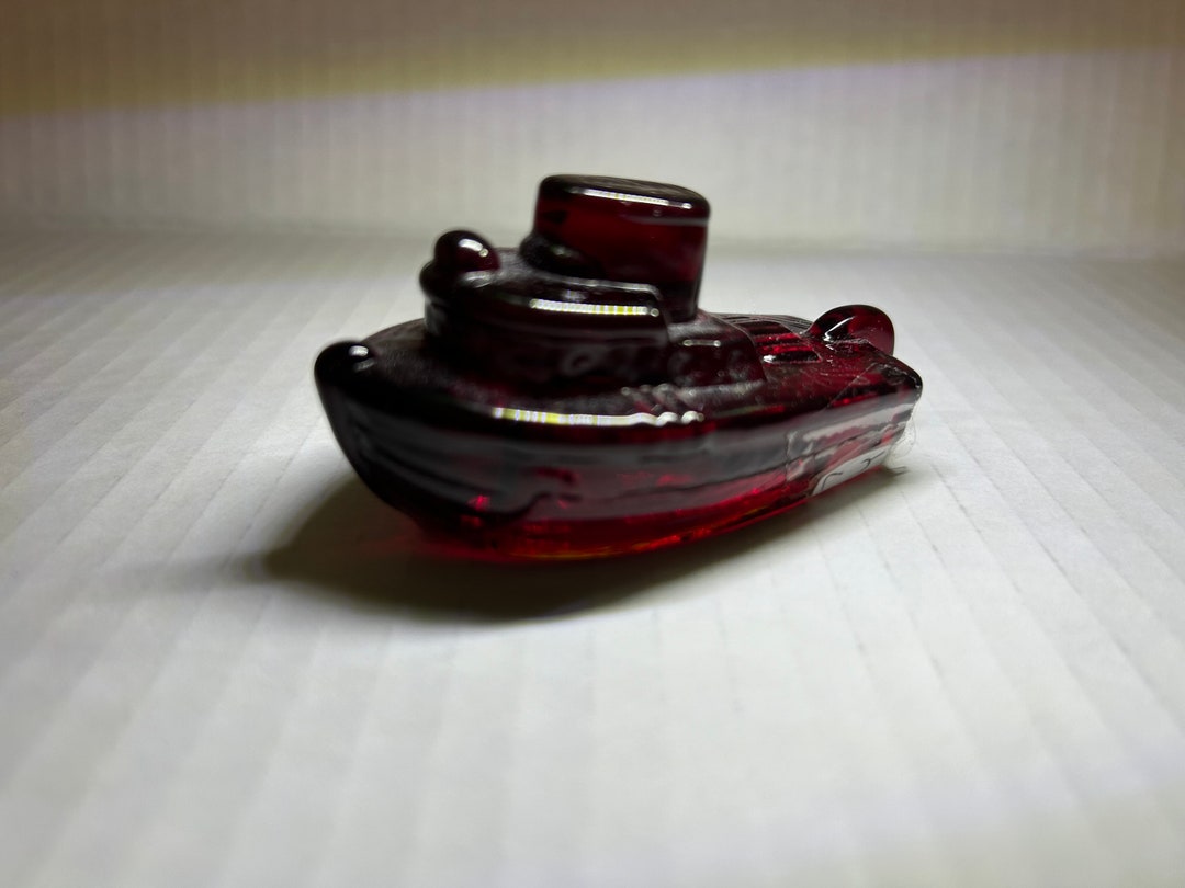 Boyd Glass Tugboat Ruby Flame Red - Etsy