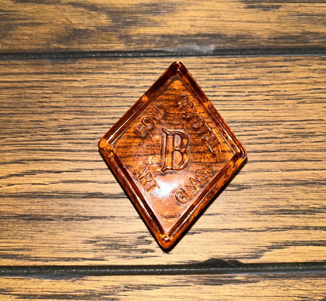 Boyd Glass Diamond Logo Amber - Etsy
