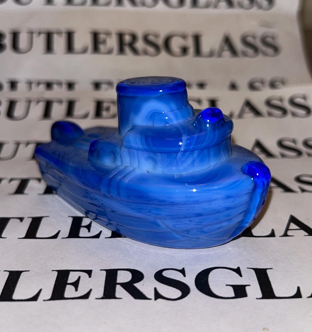 Boyd Glass Tugboat Pocano Blue - Etsy
