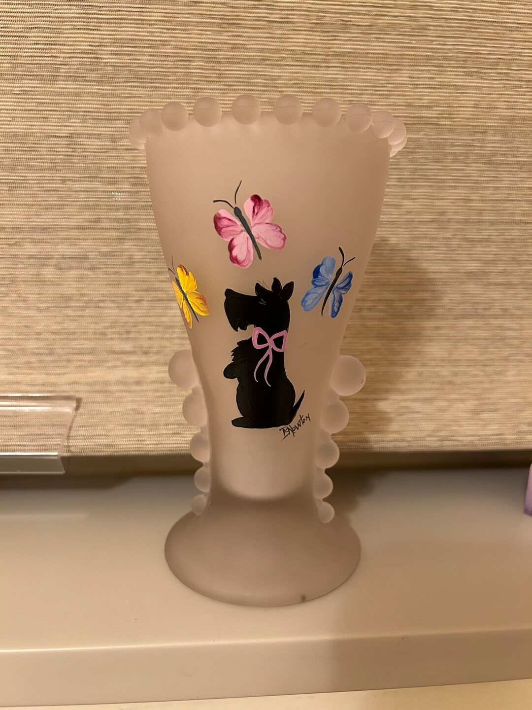 Boyd Glass Candlewick Satin Hand Painted by Fenton Artist Barb Newton 1 ...