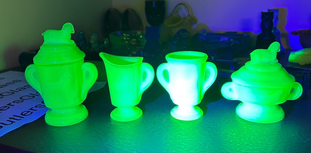 Boyd Glass Uranium Children’s Lamb Set of 6 - Etsy