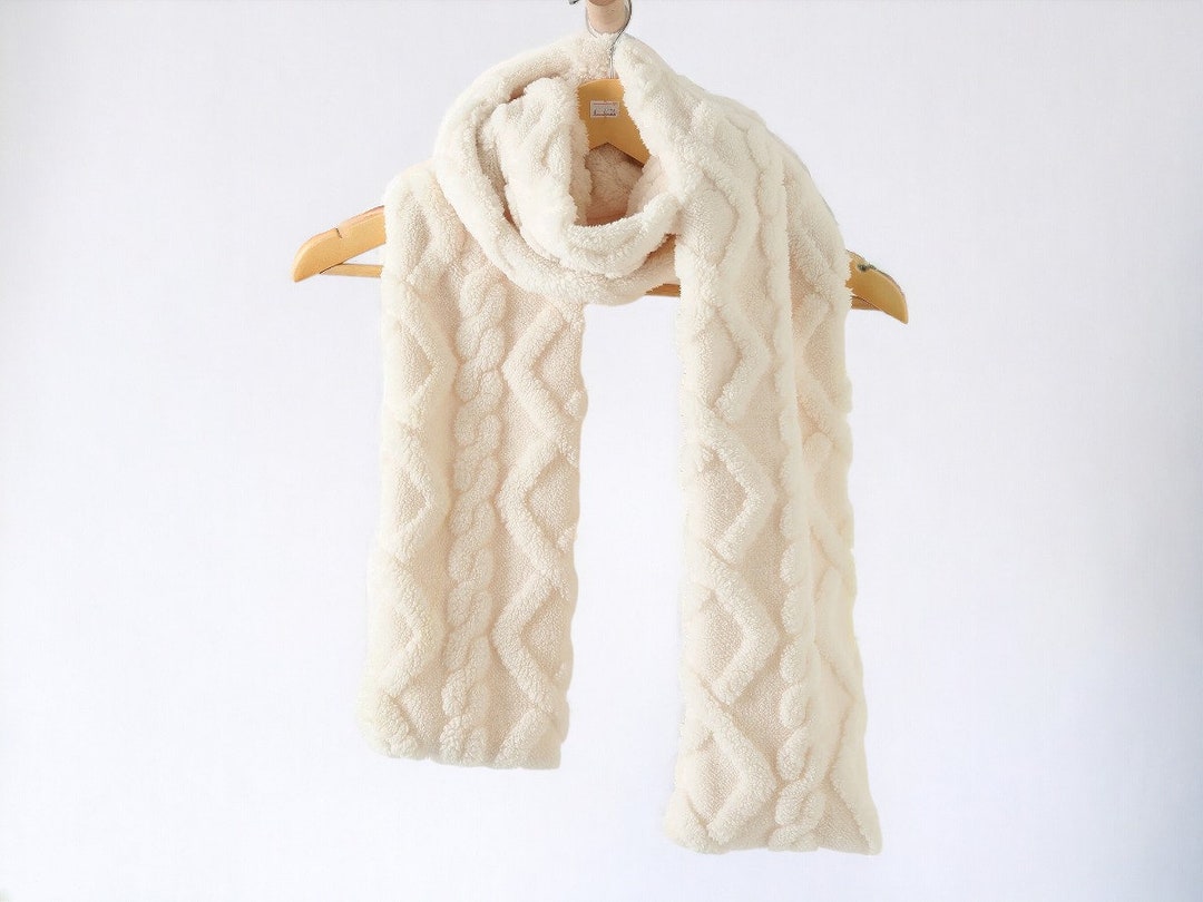 Luxurious Embossed Plush Scarf Cozy Flannelette Warmth for Everyday ...