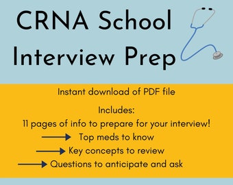 CRNA School Interview Guidebook & Practice Questions WITH ANSWERS, Nurse Anesthesia School ...