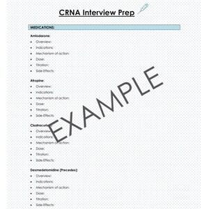 CRNA School Interview Prep - Etsy