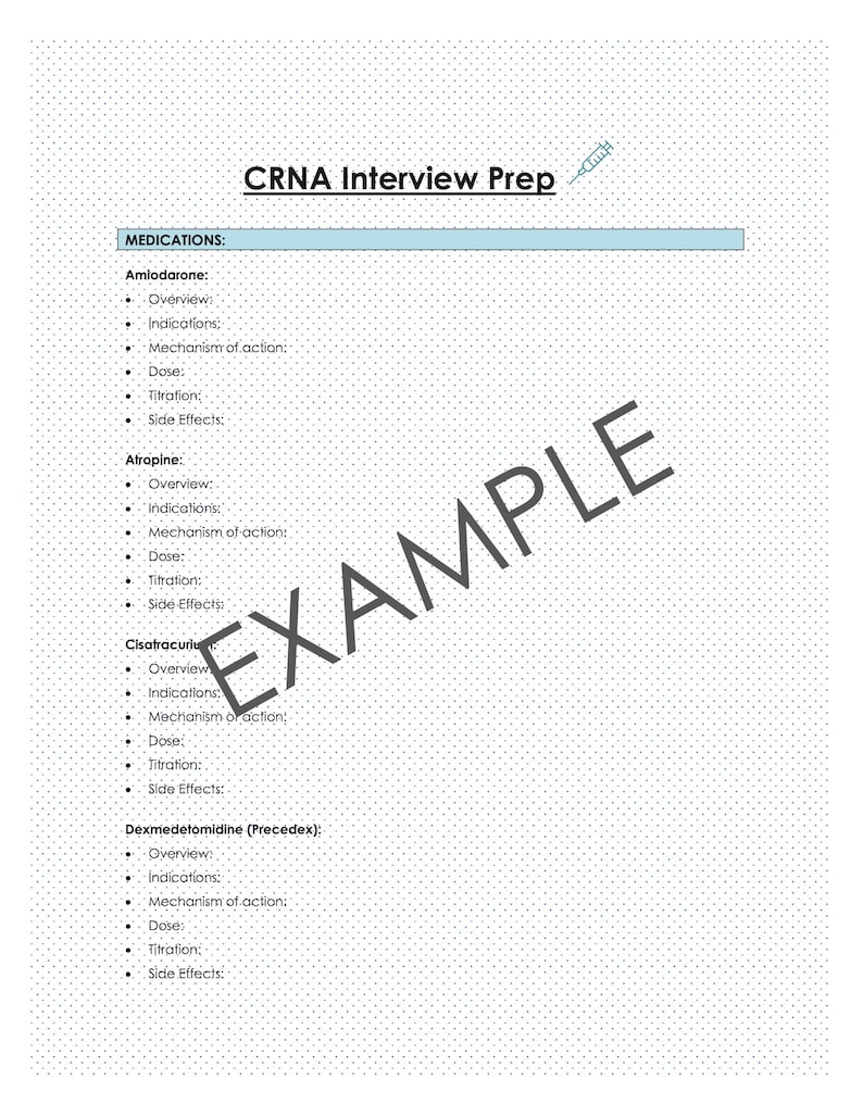 CRNA School Interview Prep - Etsy