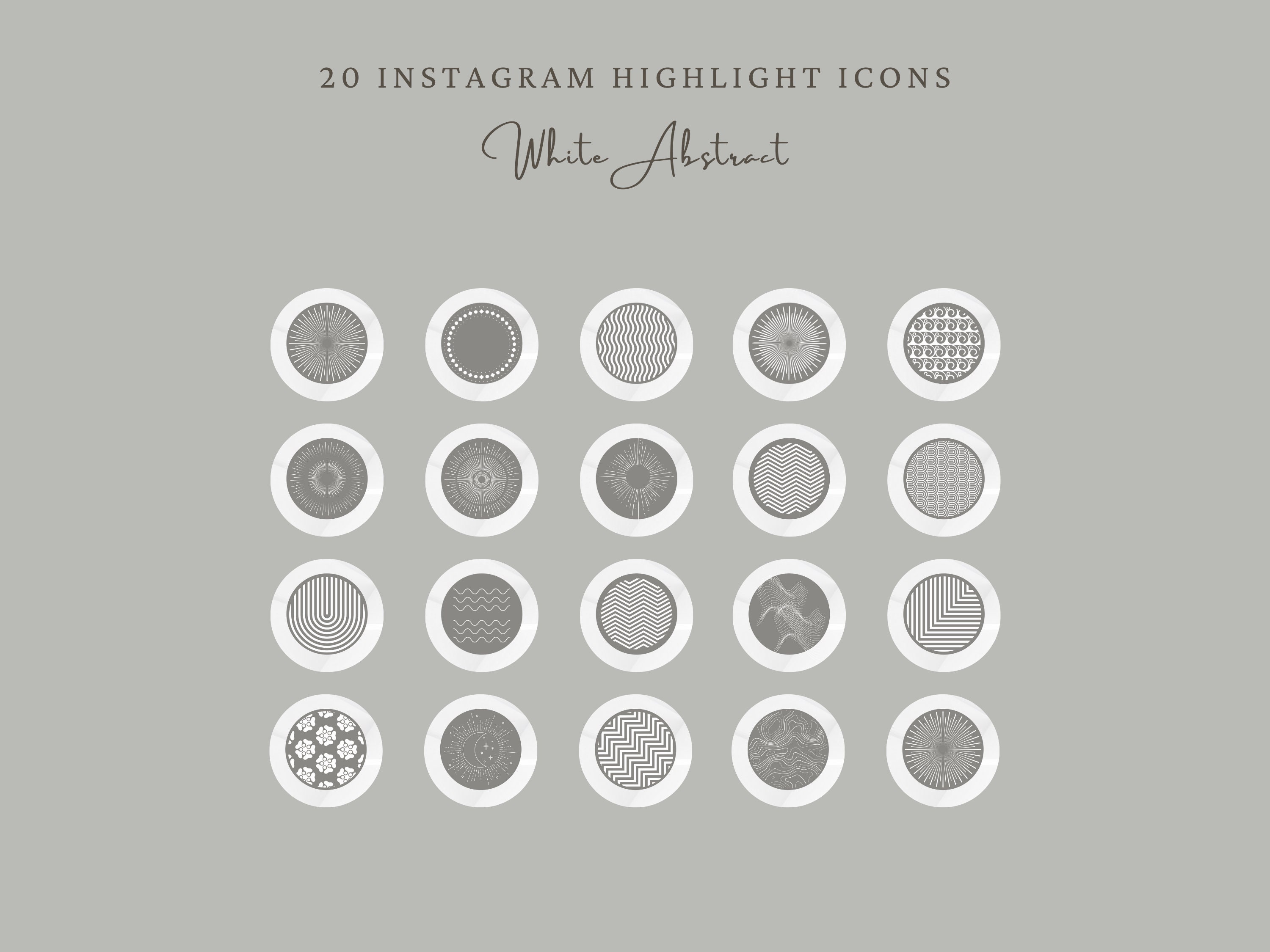 20 White Abstract Instagram Highlight Cover Neutral Line, Minimalist ...