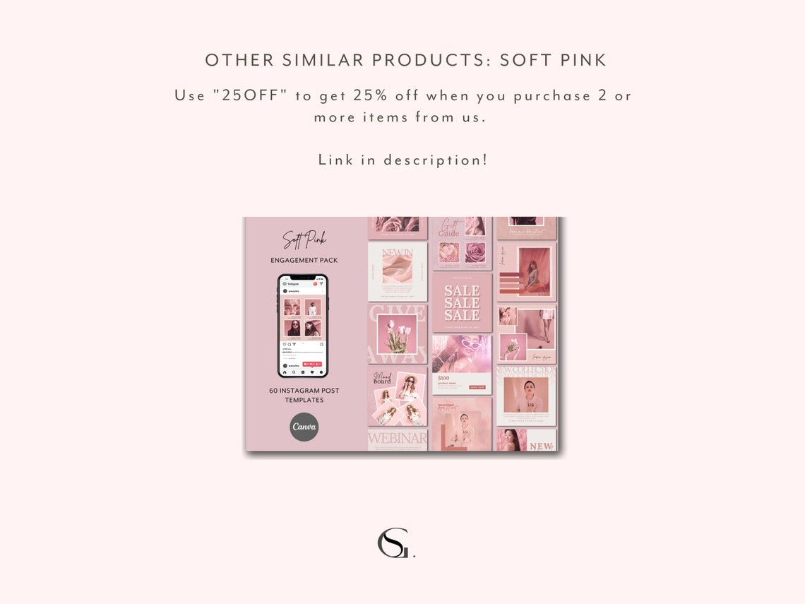 60 Blush Pink Engagement-boosting Instagram Post Templates - Etsy