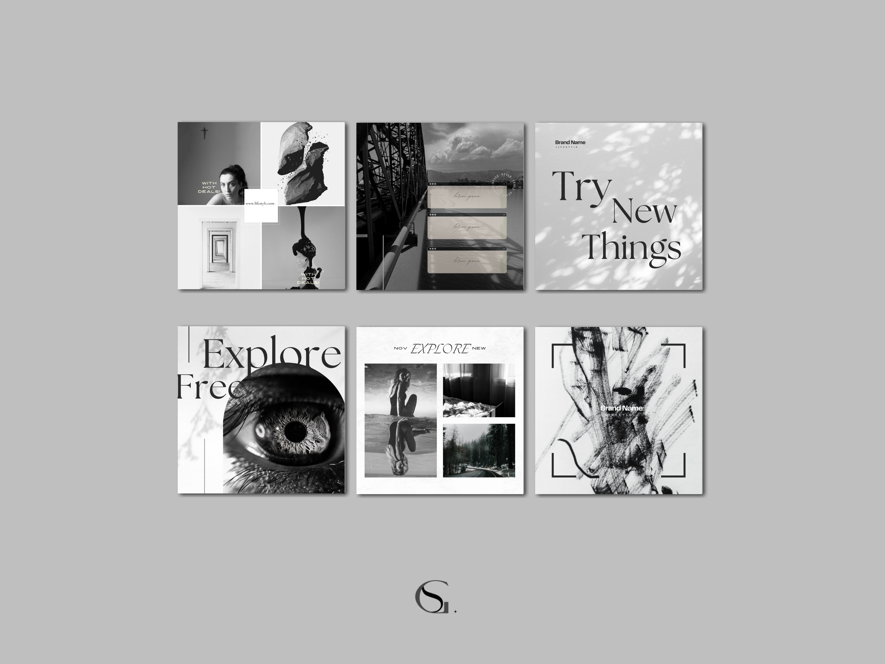 200 Lifestyle Aesthetic Engagement Post Templates Branding Social Media ...