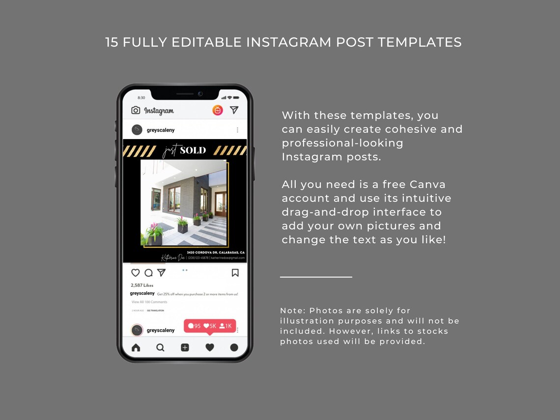 15 Just Sold Real Estate Instagram Post Template Real Estate - Etsy