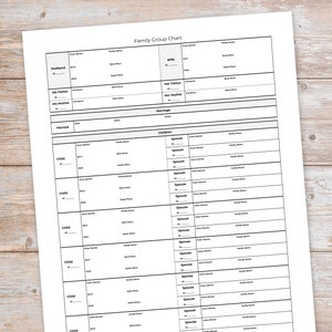 Family Group Chart - Digital, Printable, Fillable PDF and XLSX ...