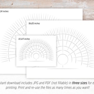 Family Tree Fan Template - 7 Generations - Digital, Printable Family ...