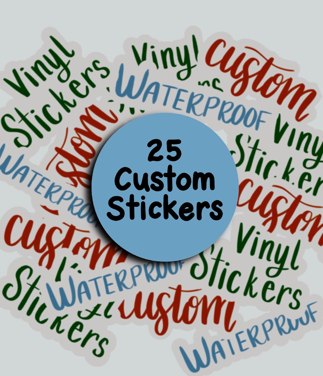 25 Custom Stickers Waterproof Vinyl Stickers - Etsy