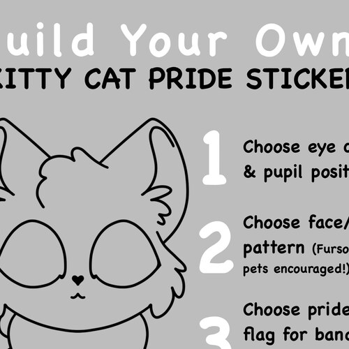 MAKE YOUR OWN Customizable Pride Cat Sticker Pride Cats - Etsy