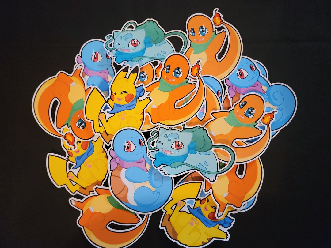 Cute Pokemon Stickers Gen 1 Mystery Dungeon Starters - Etsy