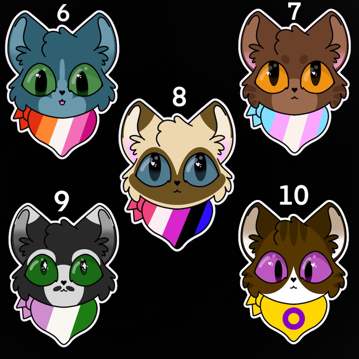 Cat LGBT Pride Stickers Pride Cats LGBTQ Pride Queer - Etsy