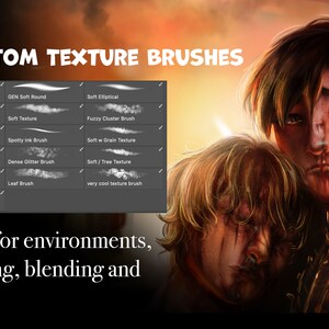 16 Set Digital Painting TEXTURE BRUSH PACK (photoshop, Digital Art ...