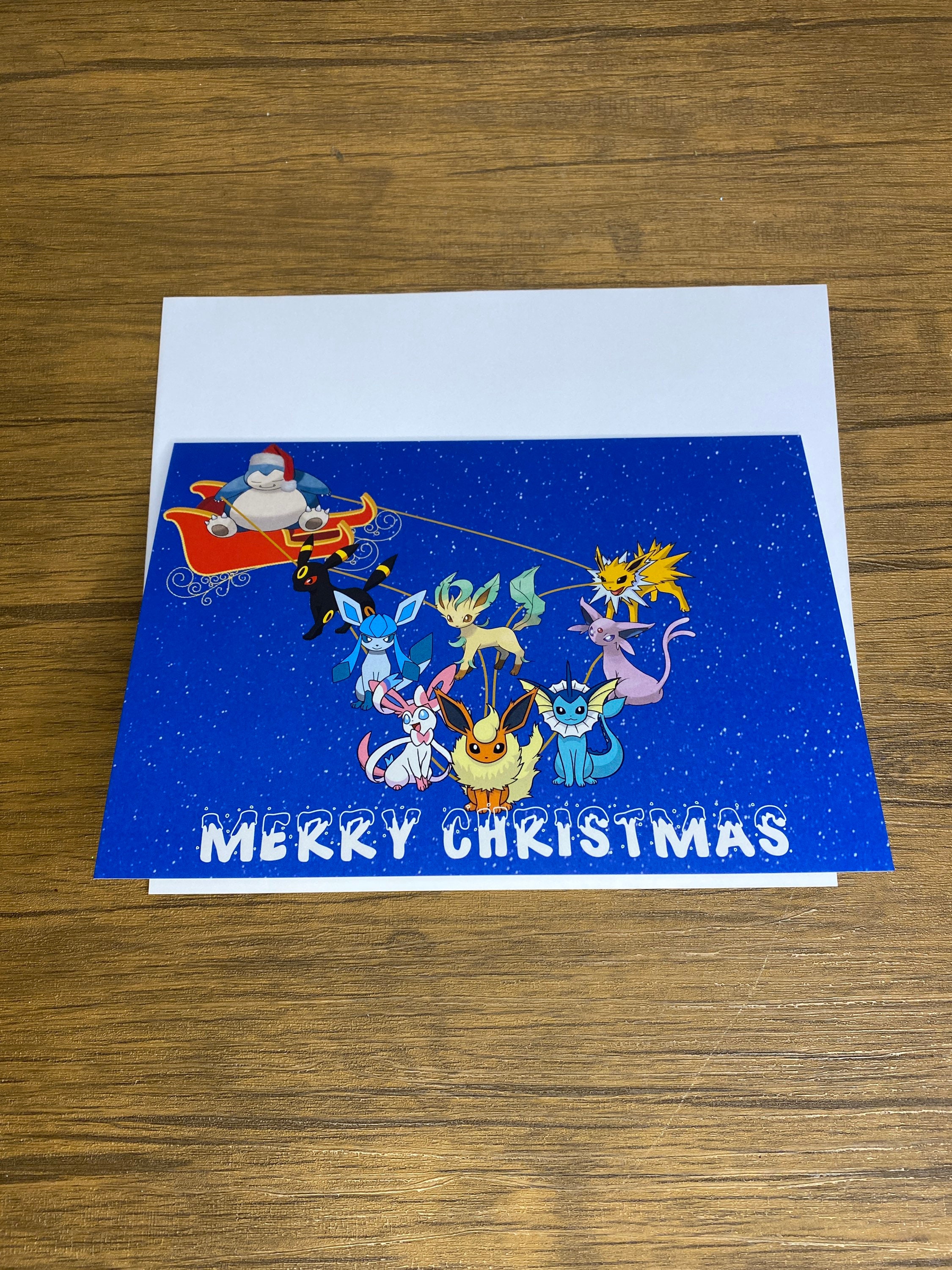 Pokemon Eevee Evolution Reindeer Snorlax Santa Christmas Card - Etsy UK