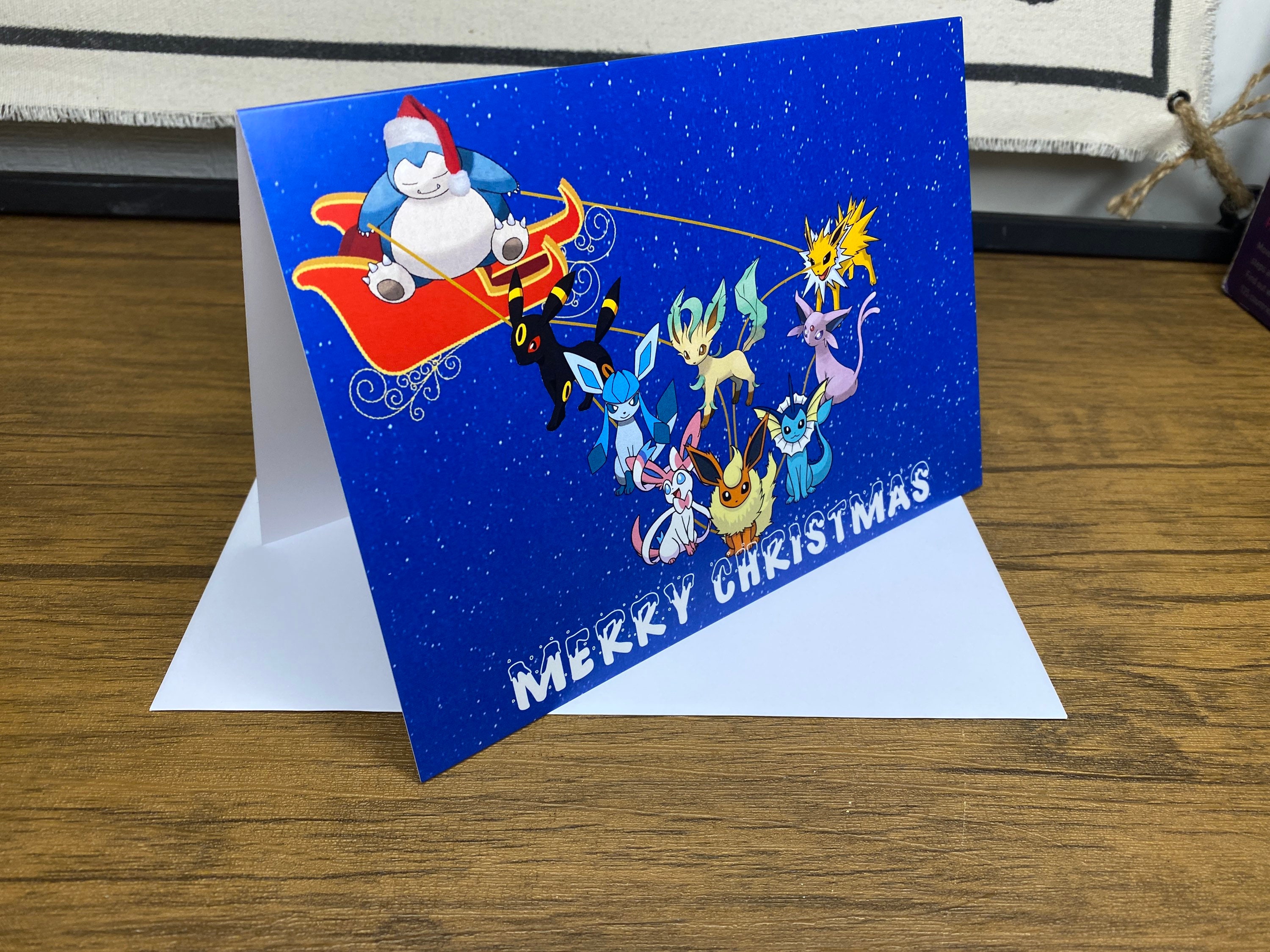 Pokemon Eevee Evolution Reindeer Snorlax Santa Christmas Card - Etsy UK