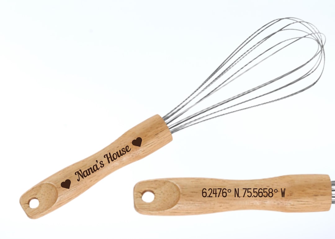 Personalized Engraved Wooden Handle Whisk – A Keepsake for Your Kitchen ...