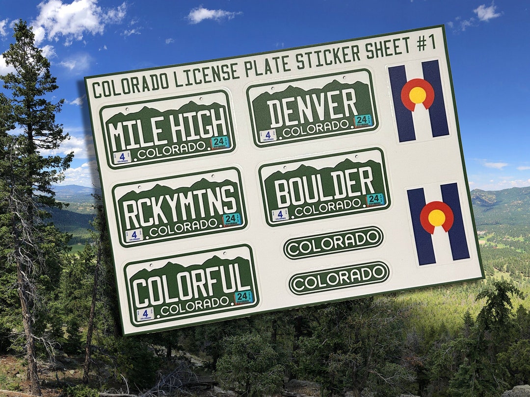 Colorado License Plate Sticker Sheet |ipad Sticker|water Bottle Sticker ...