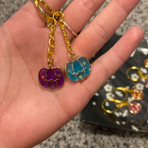 Pumpkin Keychain - Etsy