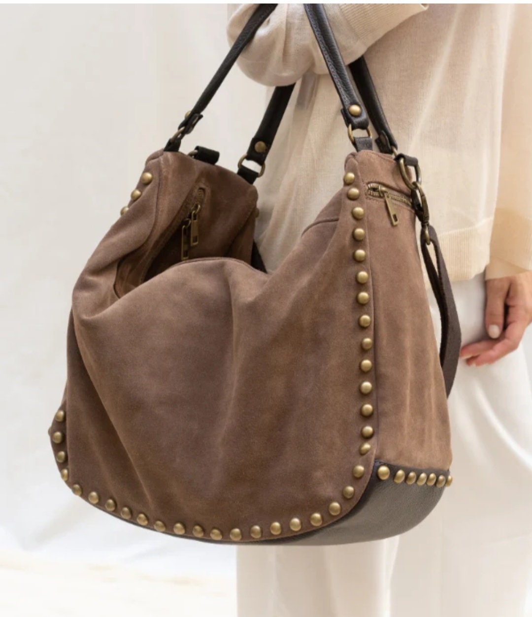 Bolso Tote Bag De Piel Color Chocolate. GENUINE LEATHER. - Etsy